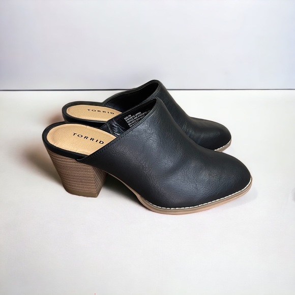 torrid | Shoes | Torrid Black Faux Leather Mule Bootie Womens 7 Wide ...
